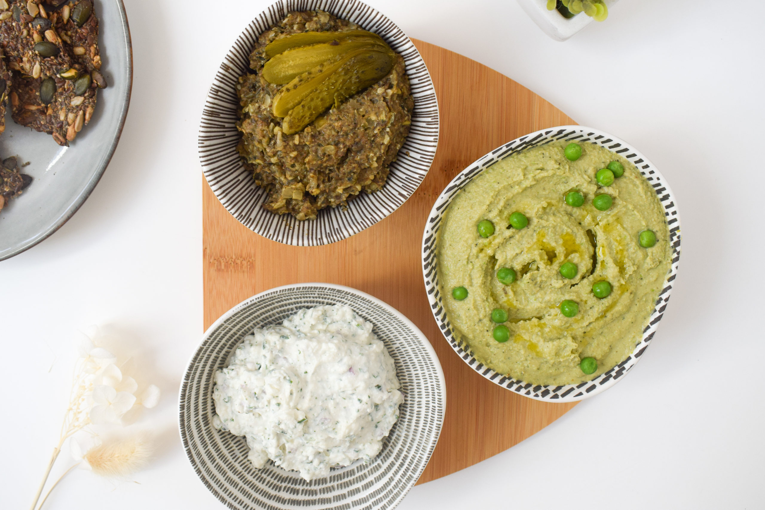 Trio de dips, pour un apéritif gourmand et bienfaisant avec vos proches
